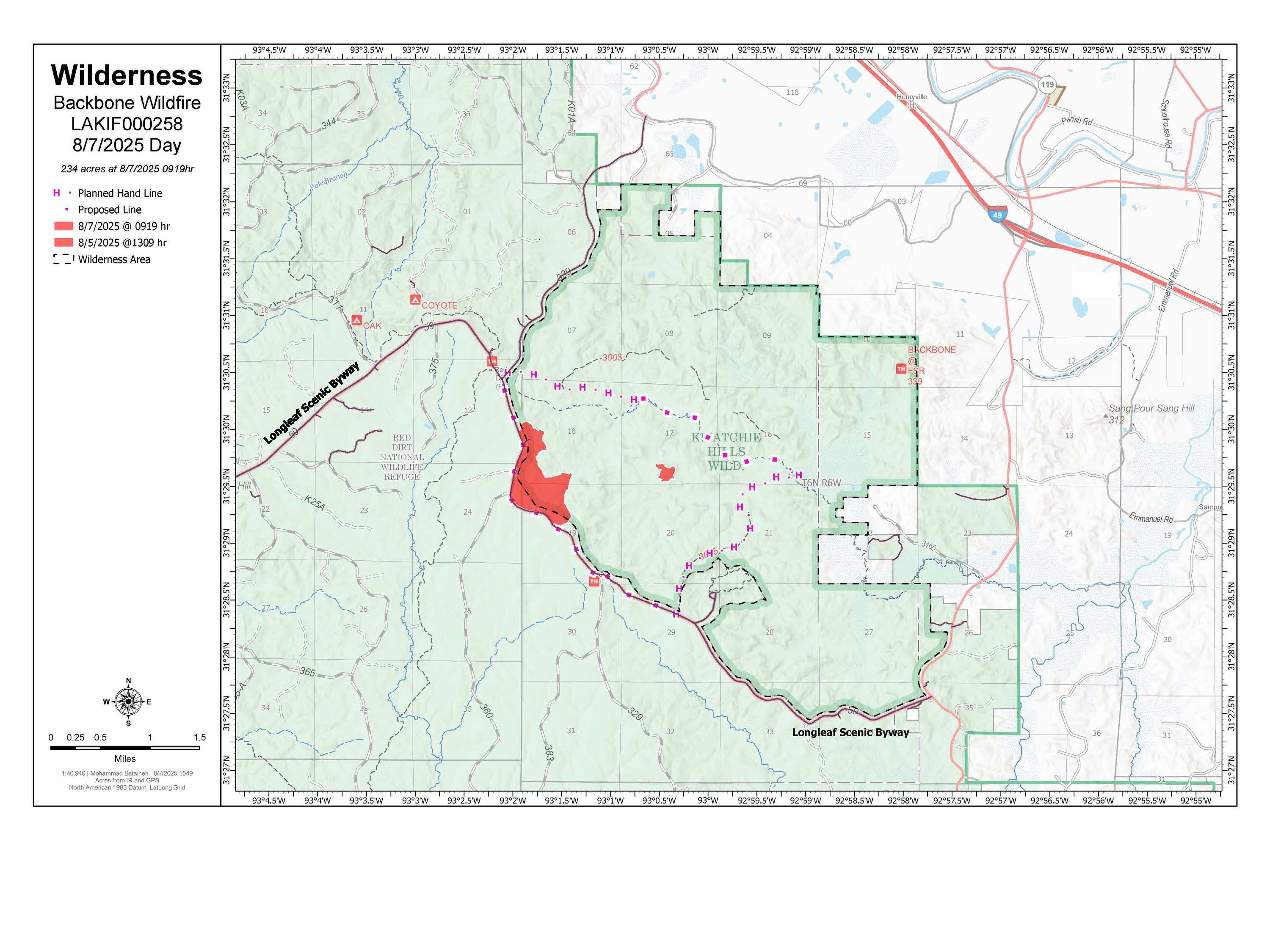 Thursday update: Backbone Fire is 15 miles south of Natchitoches, says ...