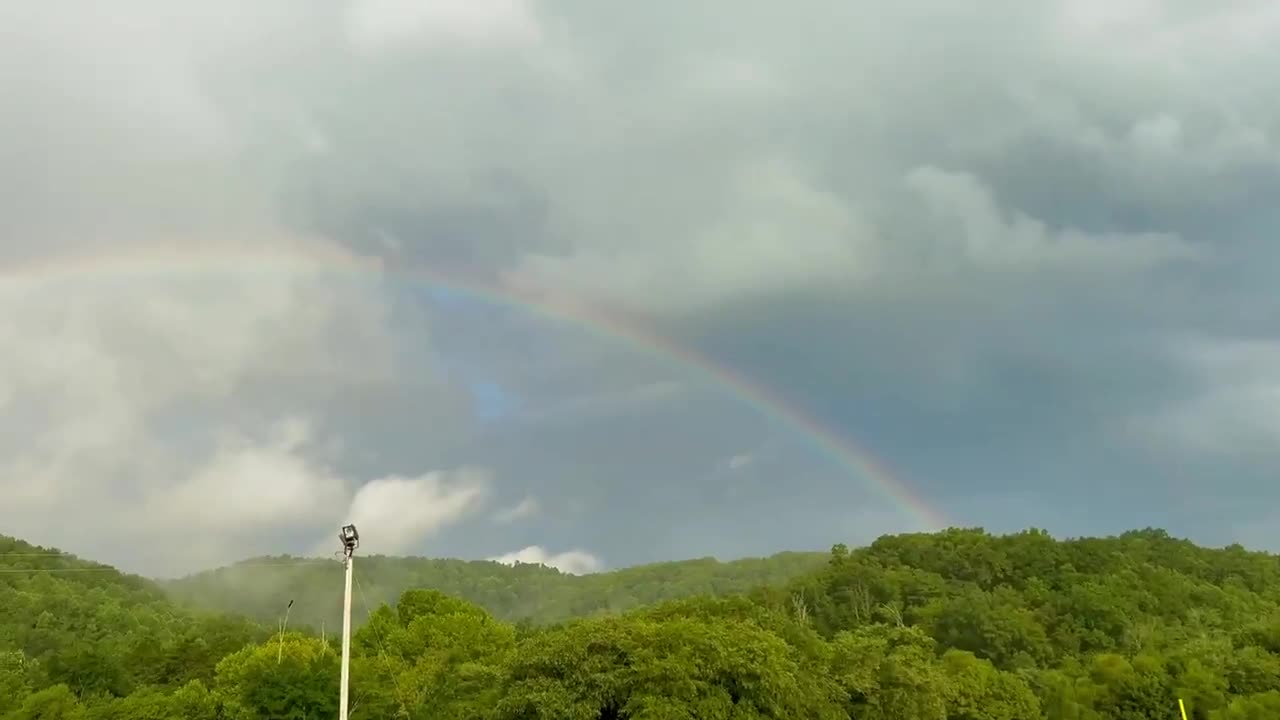 Rainbow over the mountains in Gray, Kentucky