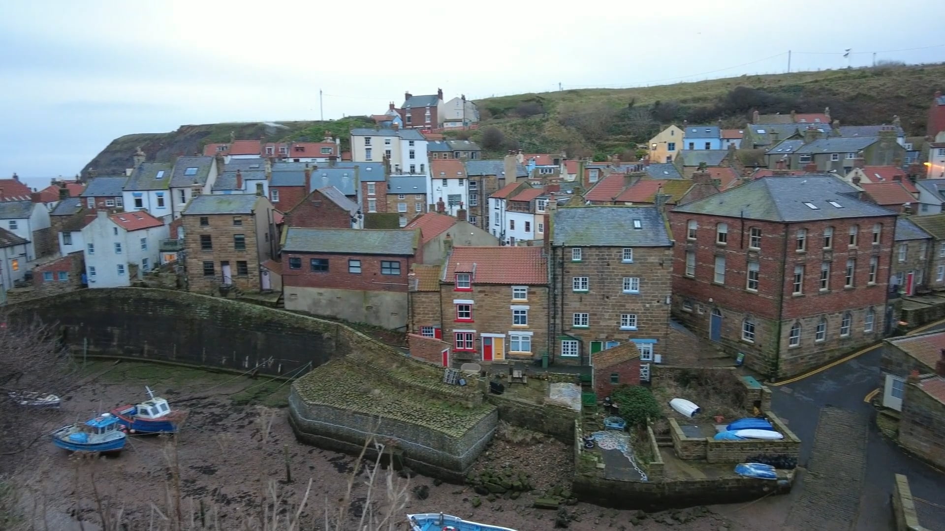 Drone Discovers Staithes: North Yorkshire's Historic Harbor