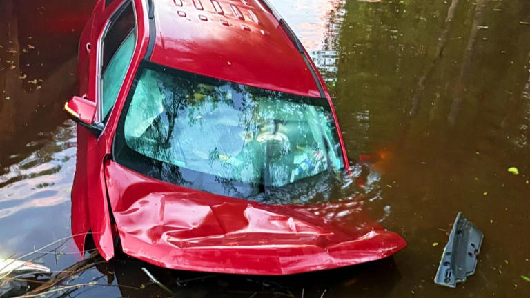 3-year-old, adult escape flooding vehicle after crash in Evans County