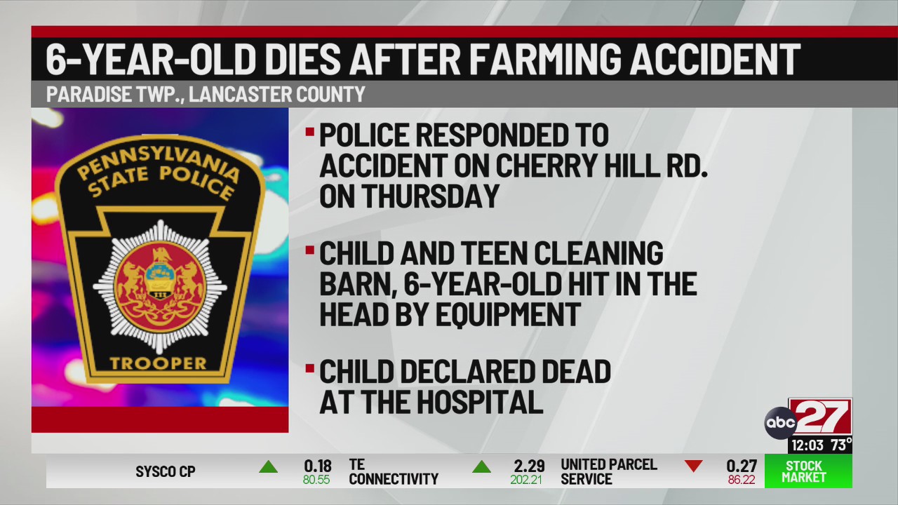 Child dies after Lancaster County farming accident