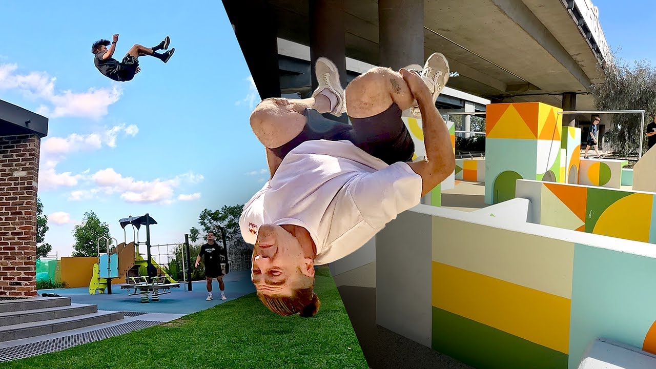 Enjoying every moment at the parkour park! 🌟