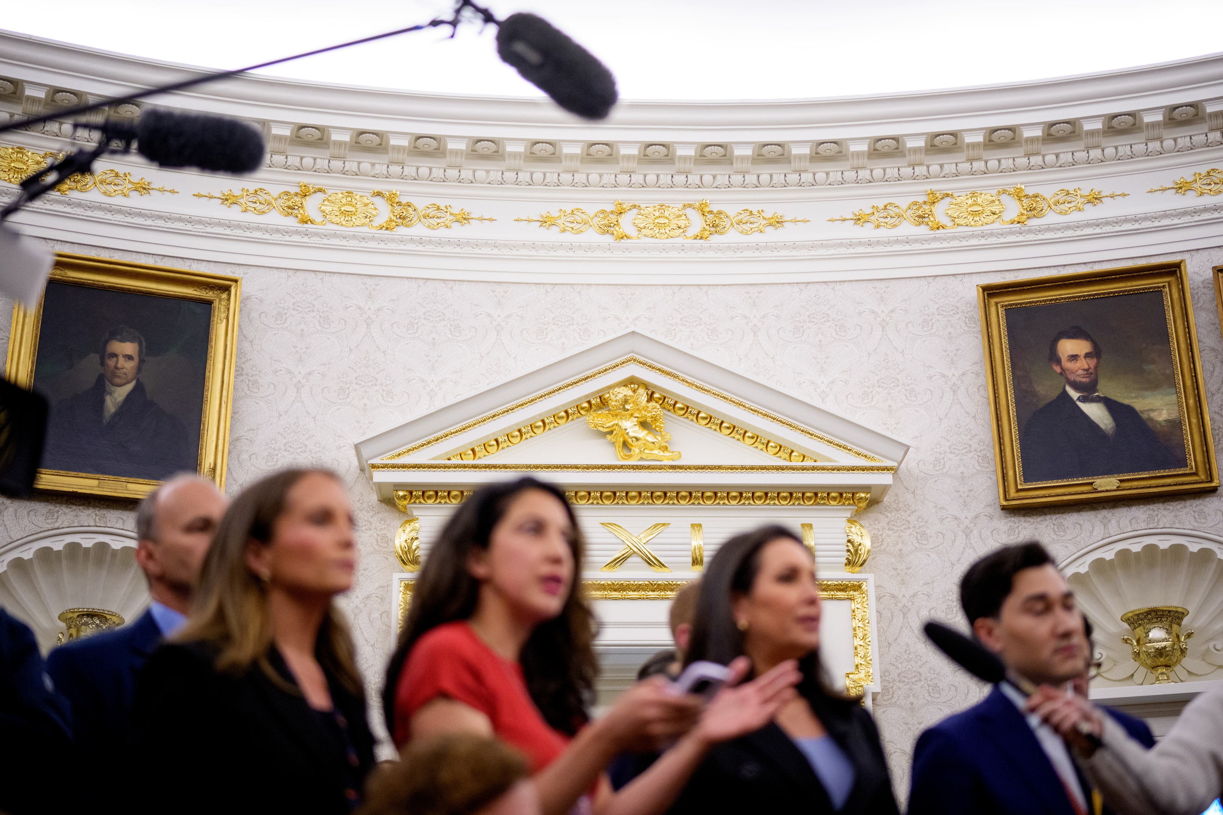 Trump Shows Off Gaudy Oval Office Makeover