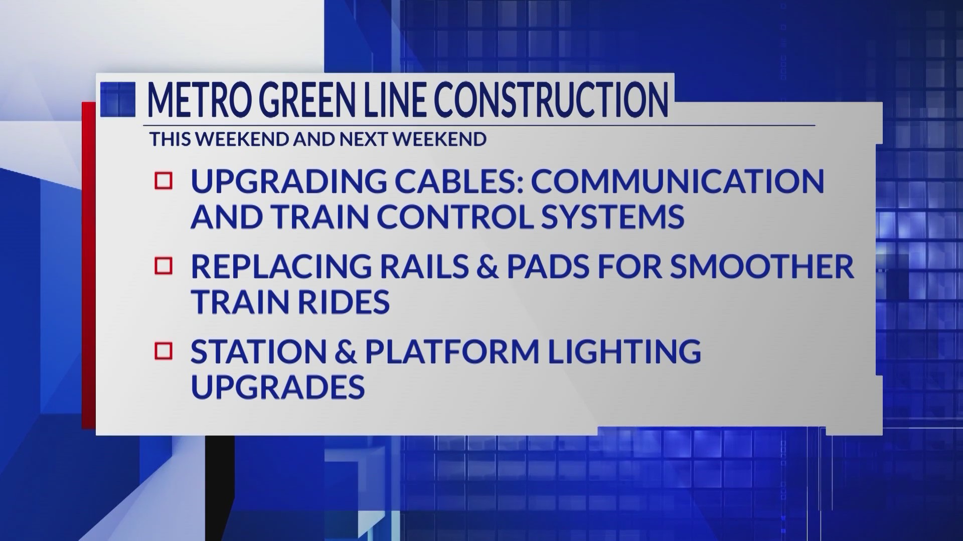 Upcoming Metro green line construction