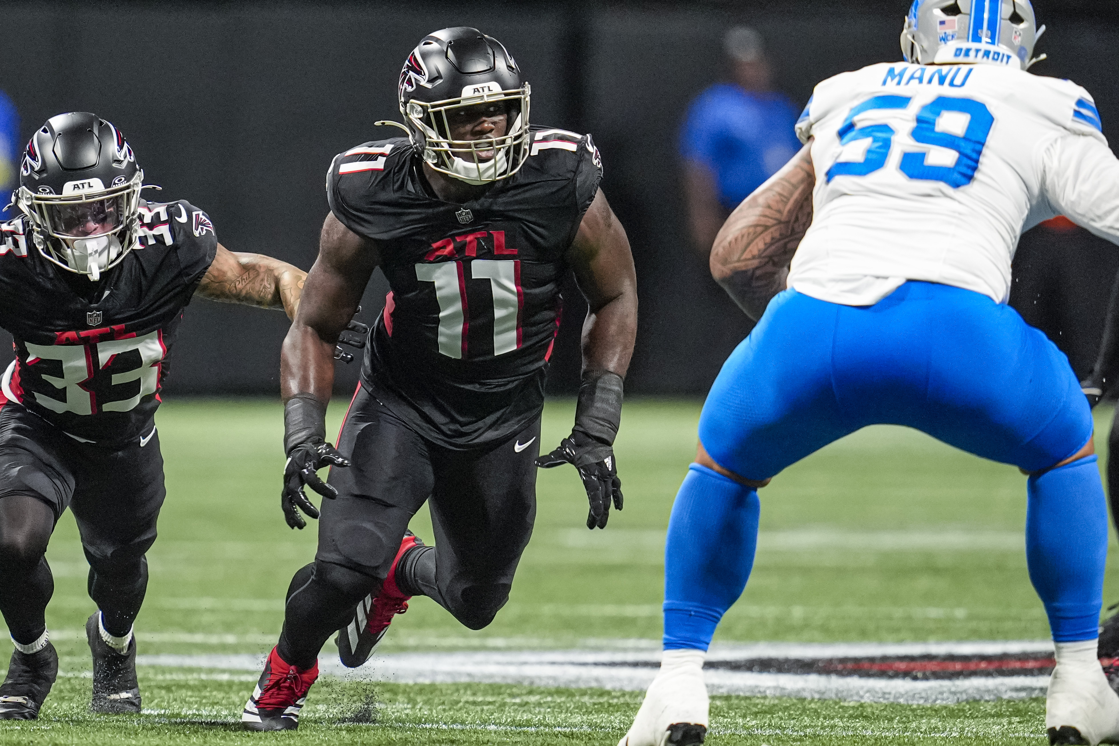 Falcons defense causes chaos on first drive of the season