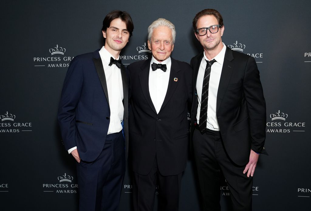 Michael Douglas' son Dylan towers over famous dad as they celebrate big ...