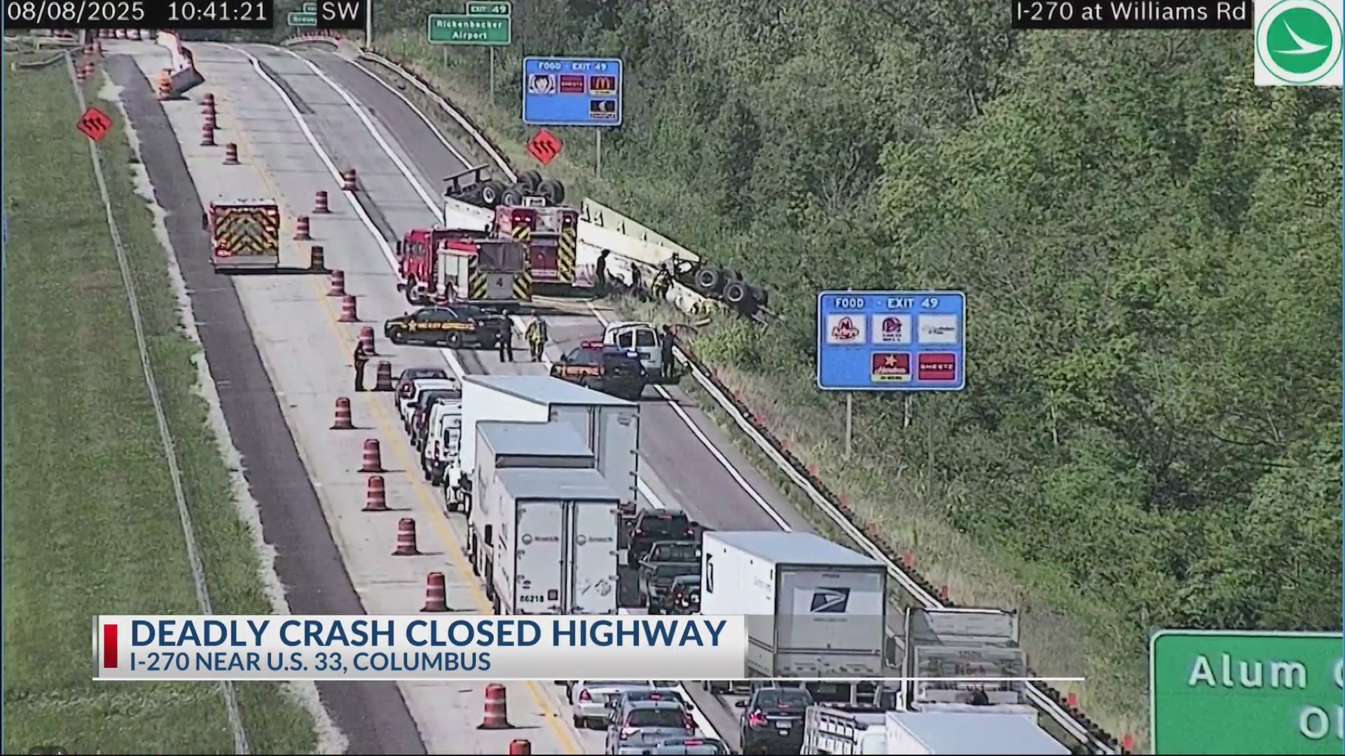 1 dead in crash involving semi, van on I-270