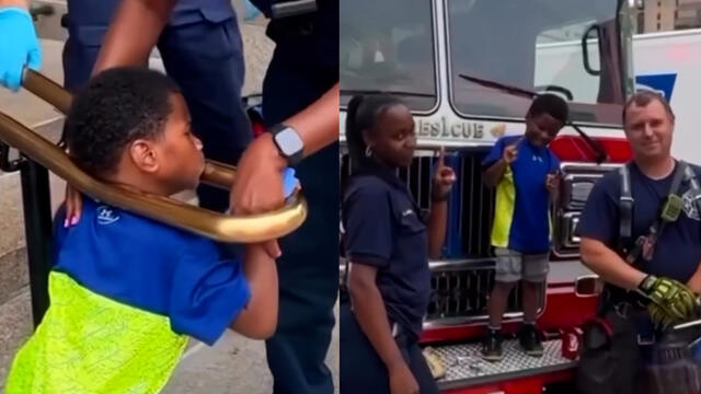 Firefighters Rescue Boy Who Got Head Stuck in Railing at Baltimore Harbor