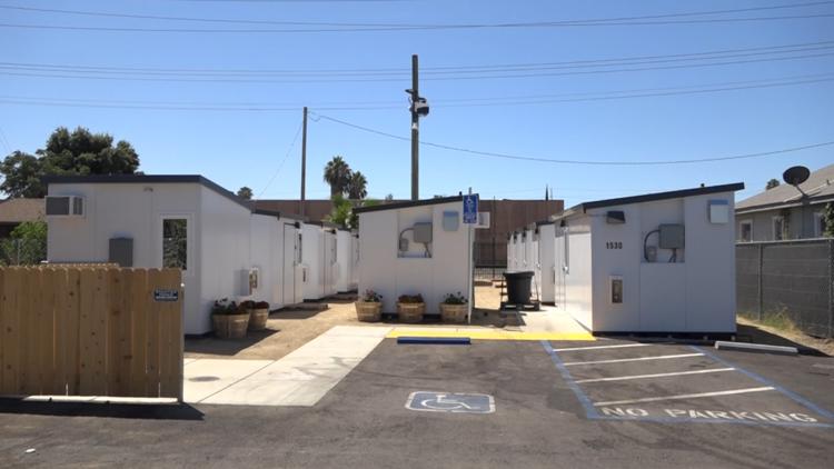 New tiny homes in Modesto aim to help 12 people at a time out of ...