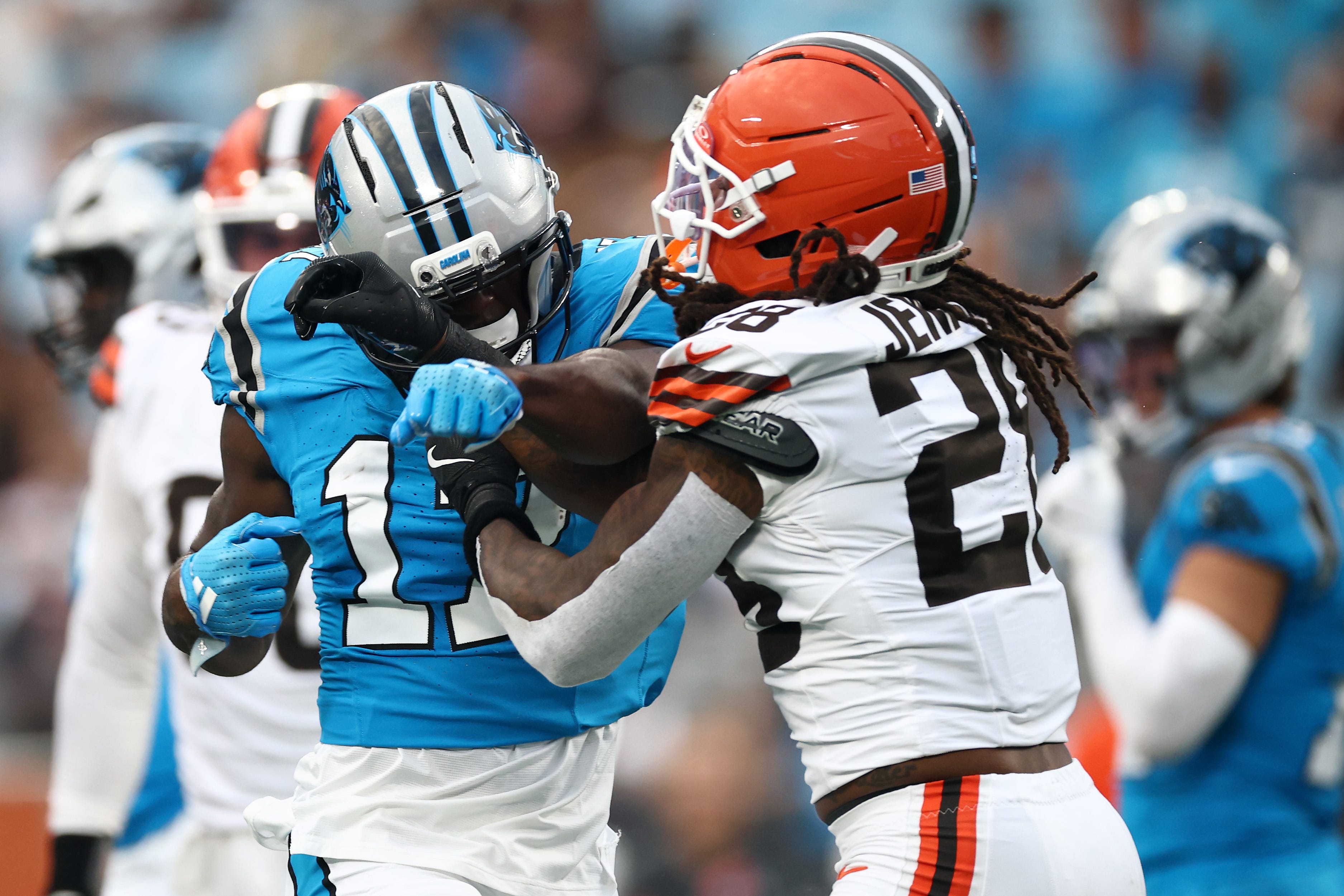 Panthers WR Xavier Legette apologizes after being ejected for fight in ...