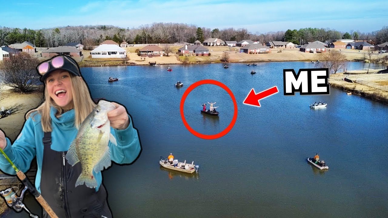 World’s craziest creek crappie fishing surrounded by boats