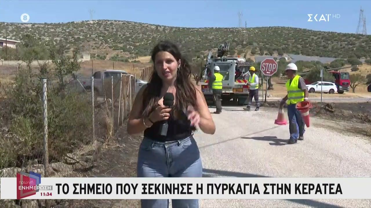 Το σημείο που ξεκίνησε η πυρκαγιά στην Κερατέα
