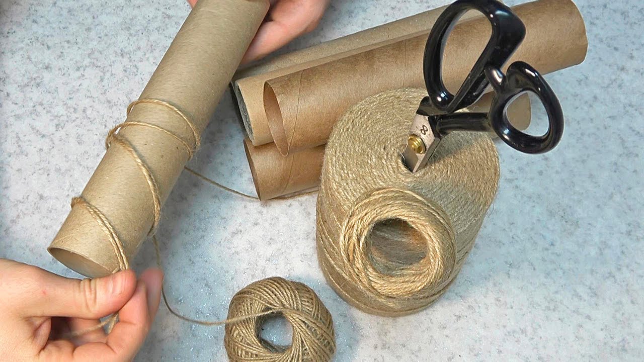 Paper Tube and Twine Craft DIY