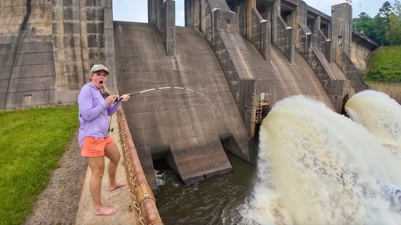 She found the biggest fish using rare bait at spillway