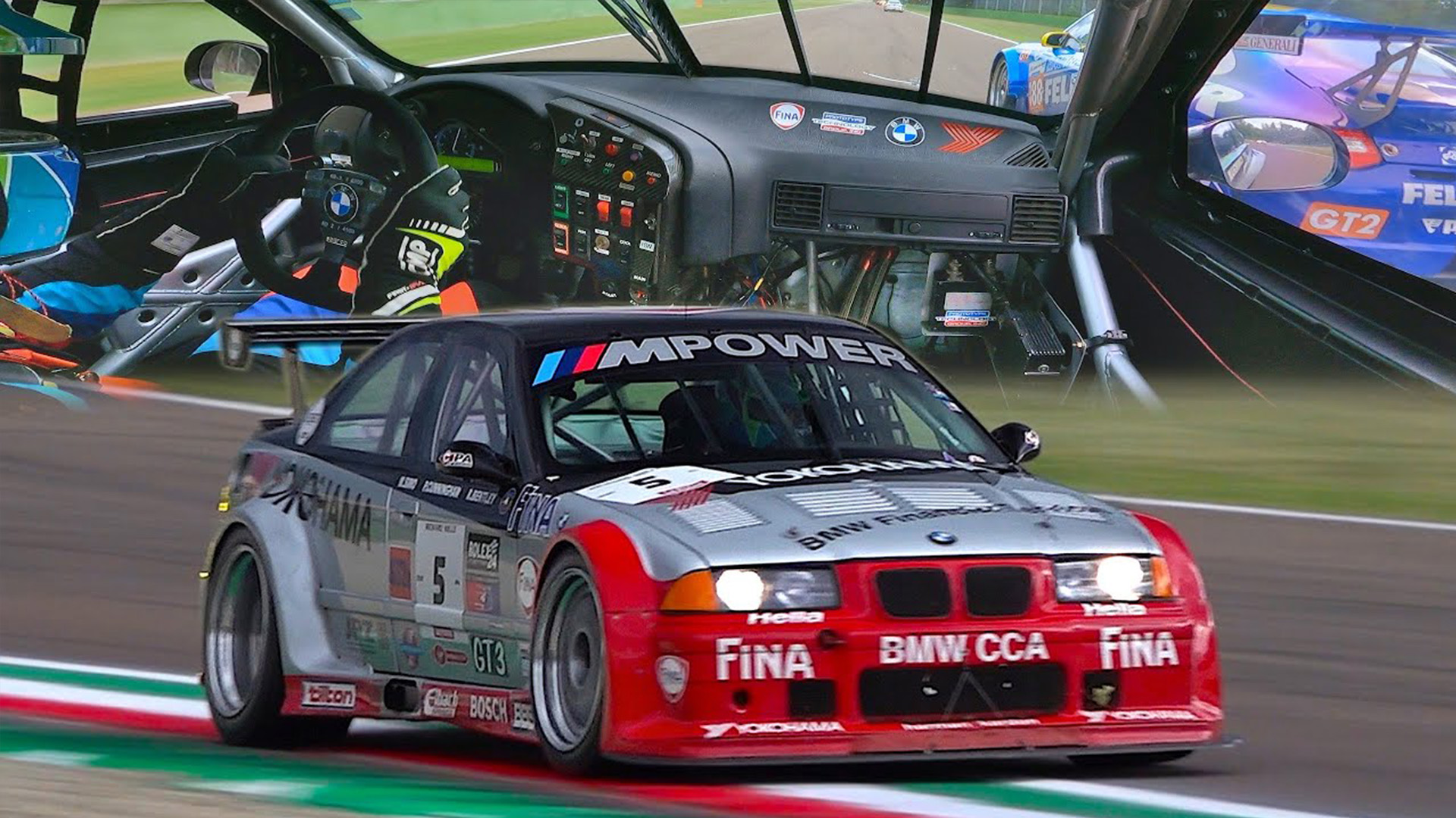 Onboard BMW M3 E36 GTR Racecar at Imola with 3.4L S50 Engine