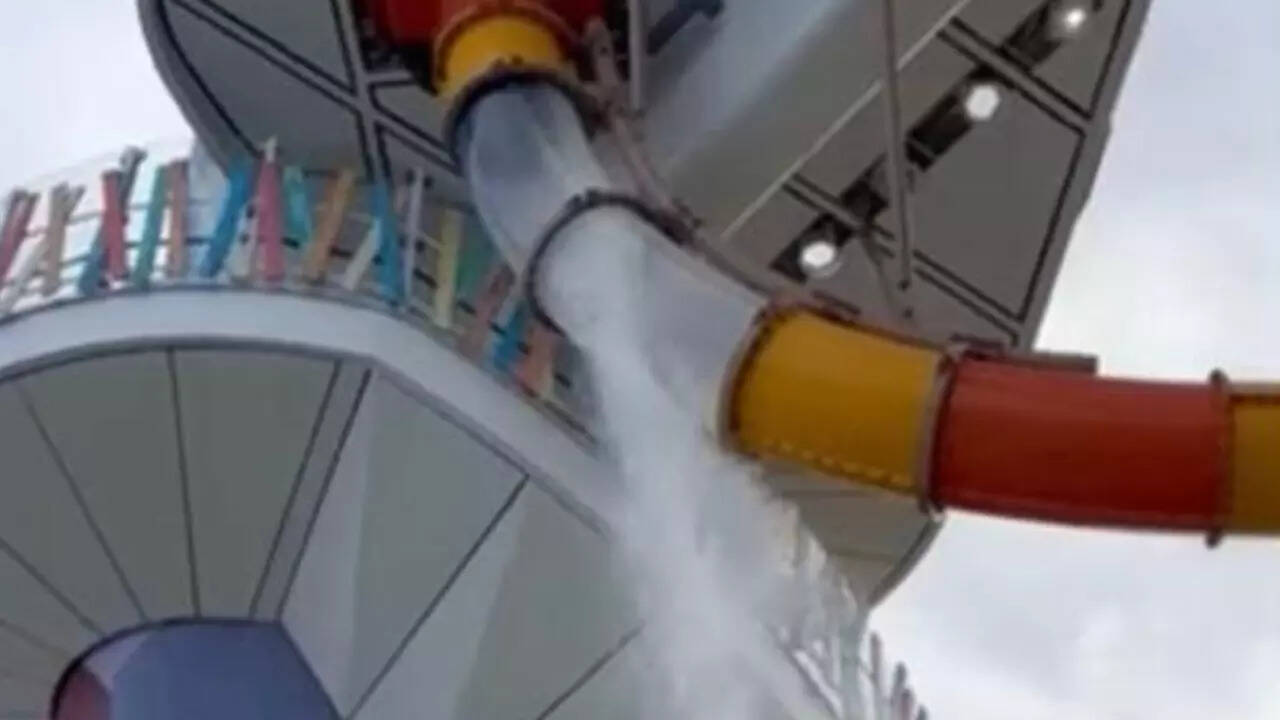 'Stop the slide': Passengers scream as Royal Caribbean water slide ...