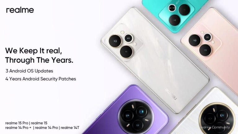 Realme 15 and 14 Series to Get 3 Android Updates and 4 Years of ...