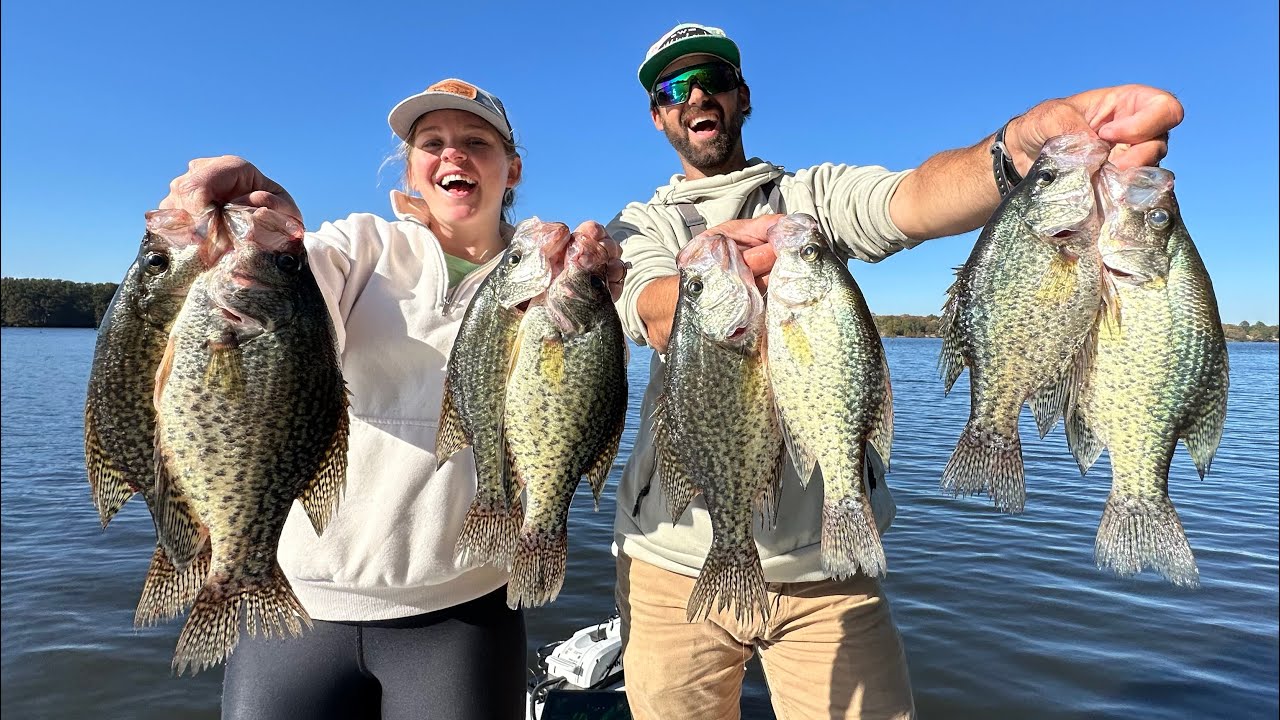 Loaded new boat with fall slabs for super easy crappie fishing