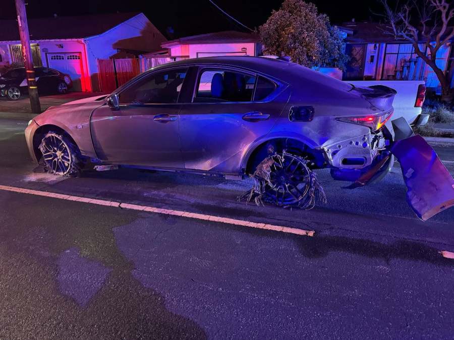 San Mateo police stop stolen Lexus with tire immobilization device