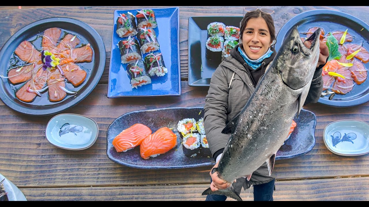 She Made Sushi for the First Time—With Wild Salmon We Caught!