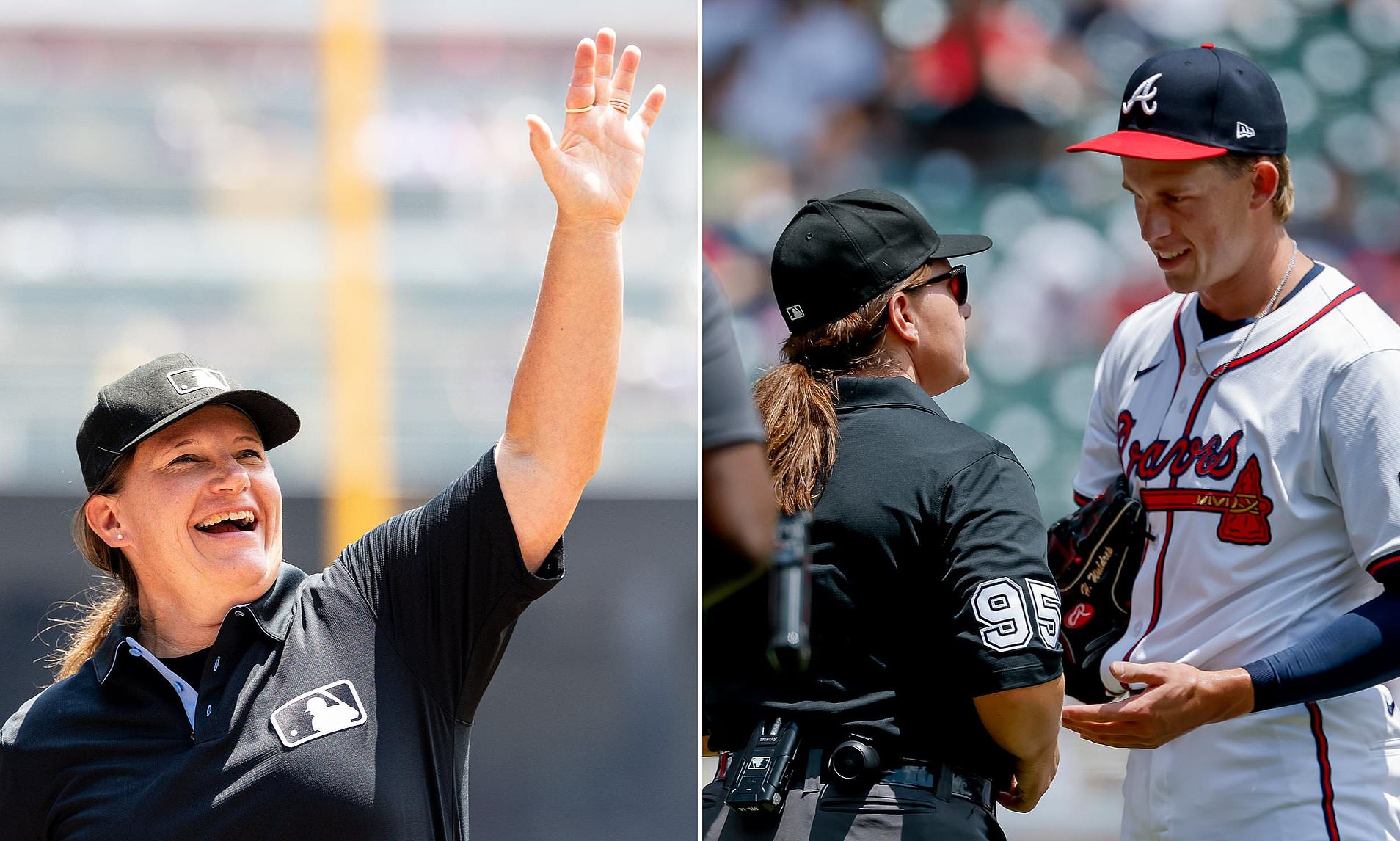 Baseball's first EVER female umpire takes to the field... and fans make ...