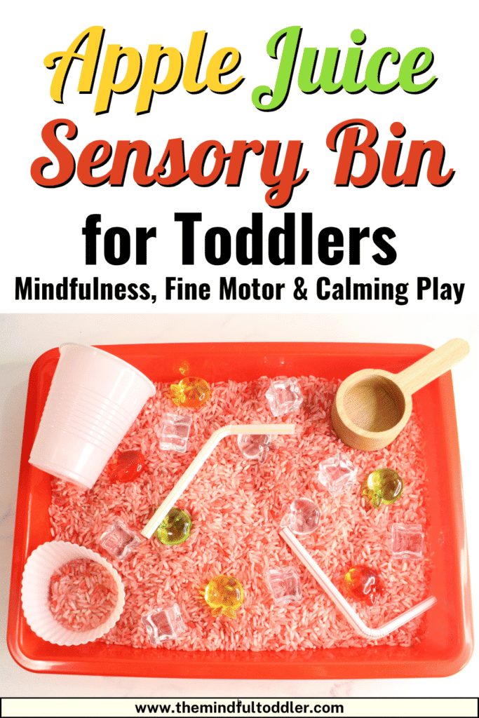Fun Apple Juice Sensory Bin For Toddlers and Preschoolers