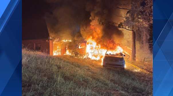 2 rescued from home, multiple vehicles damaged after fire breaks out in ...