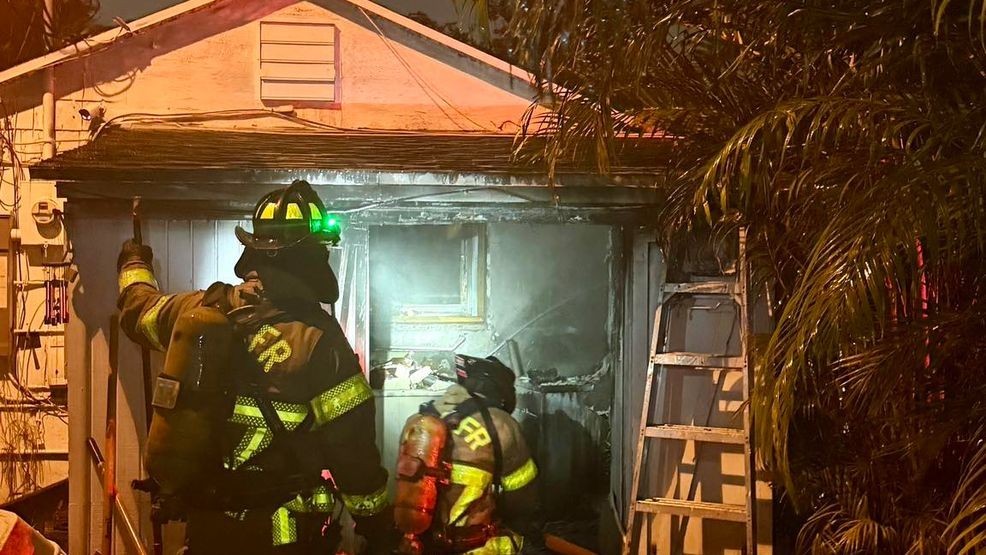 Excess lint sparks backyard laundry room blaze in West Palm Beach