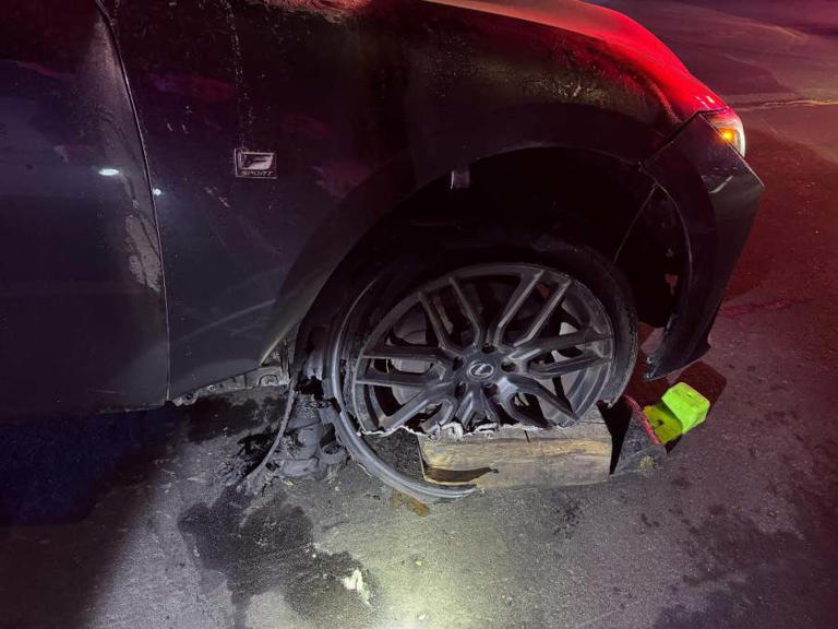 San Mateo police stop stolen Lexus with tire immobilization device