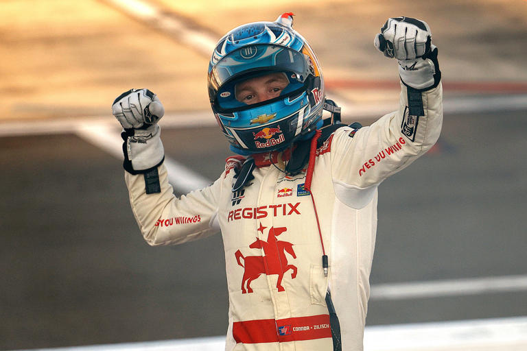 Connor Zilisch falls celebrating win: NASCAR driver says he broke collarbone