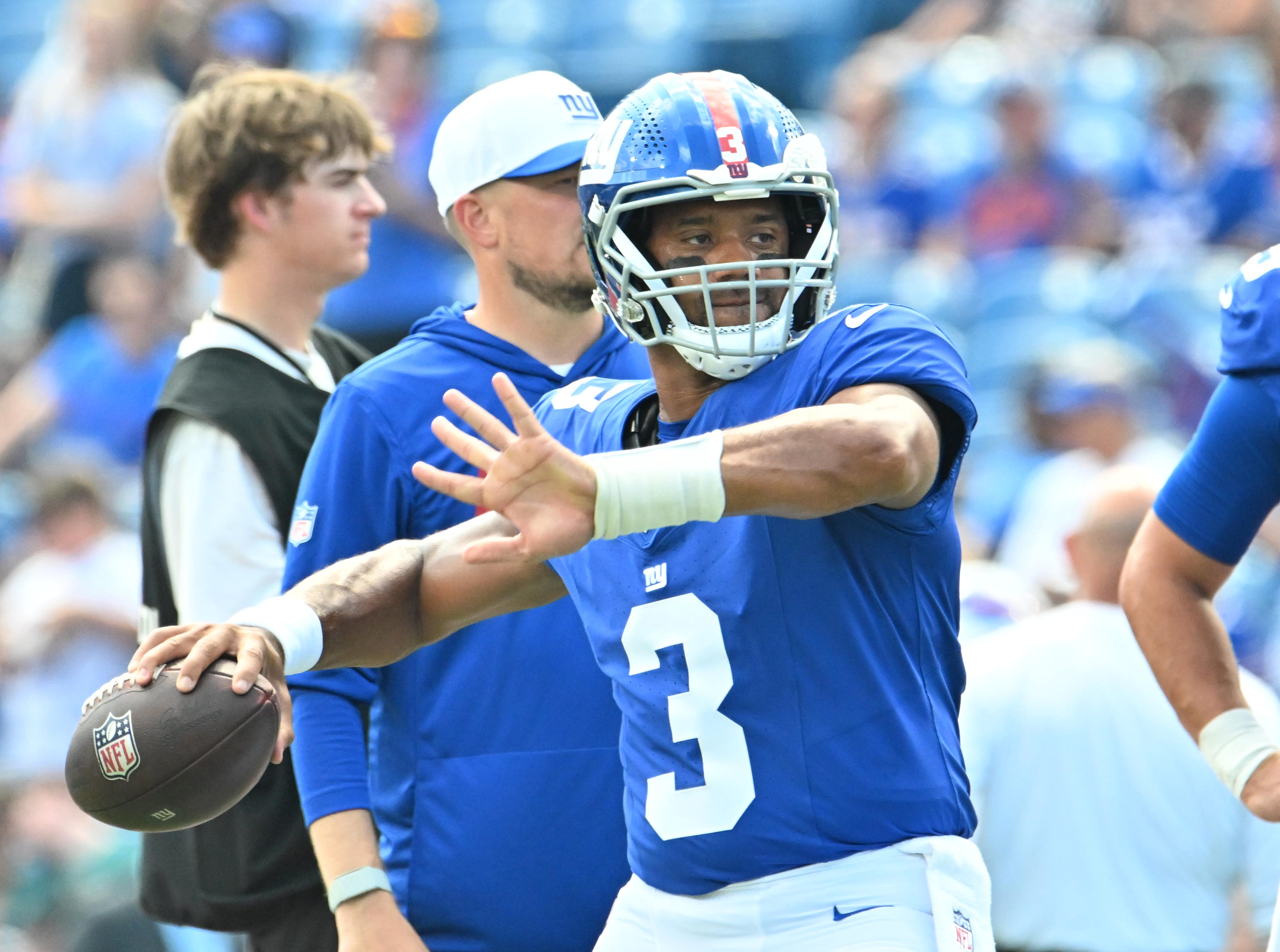 Giants' Russell Wilson reacts to mention in Epstein files: 'Not today ...