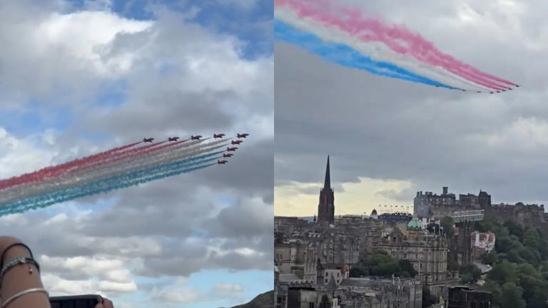 Edinburgh Red Arrows: Incredible moment Red Arrows soar over city ...