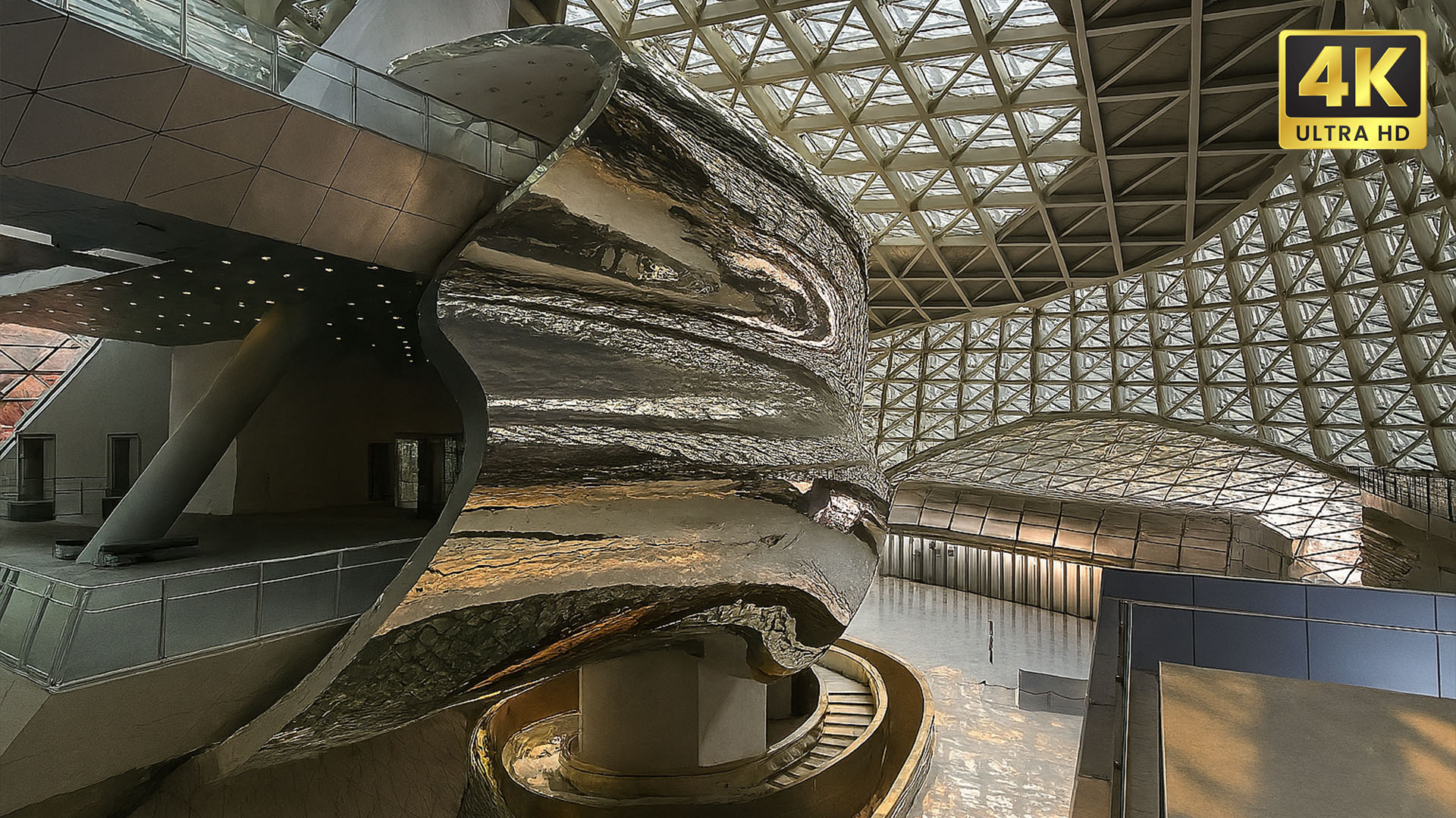 Dentro il Museo d'Arte Contemporanea di Shenzhen, Cina 4K