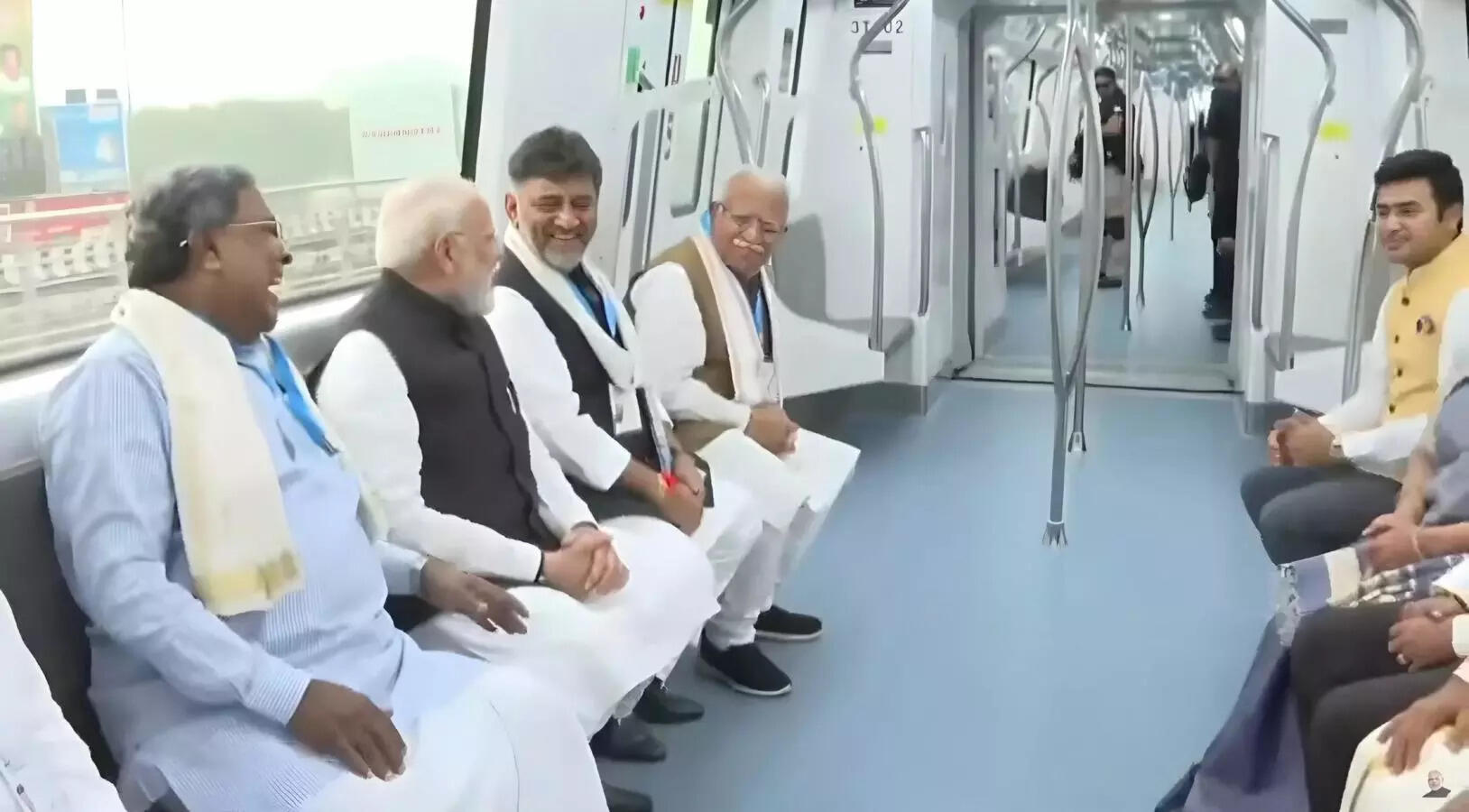 Watch: PM Narendra Modi rides Bengaluru’s new Yellow Line with ...