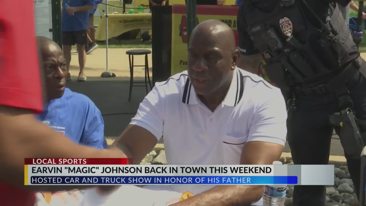 Earvin "Magic" Johnson returned home for car show honoring his late father