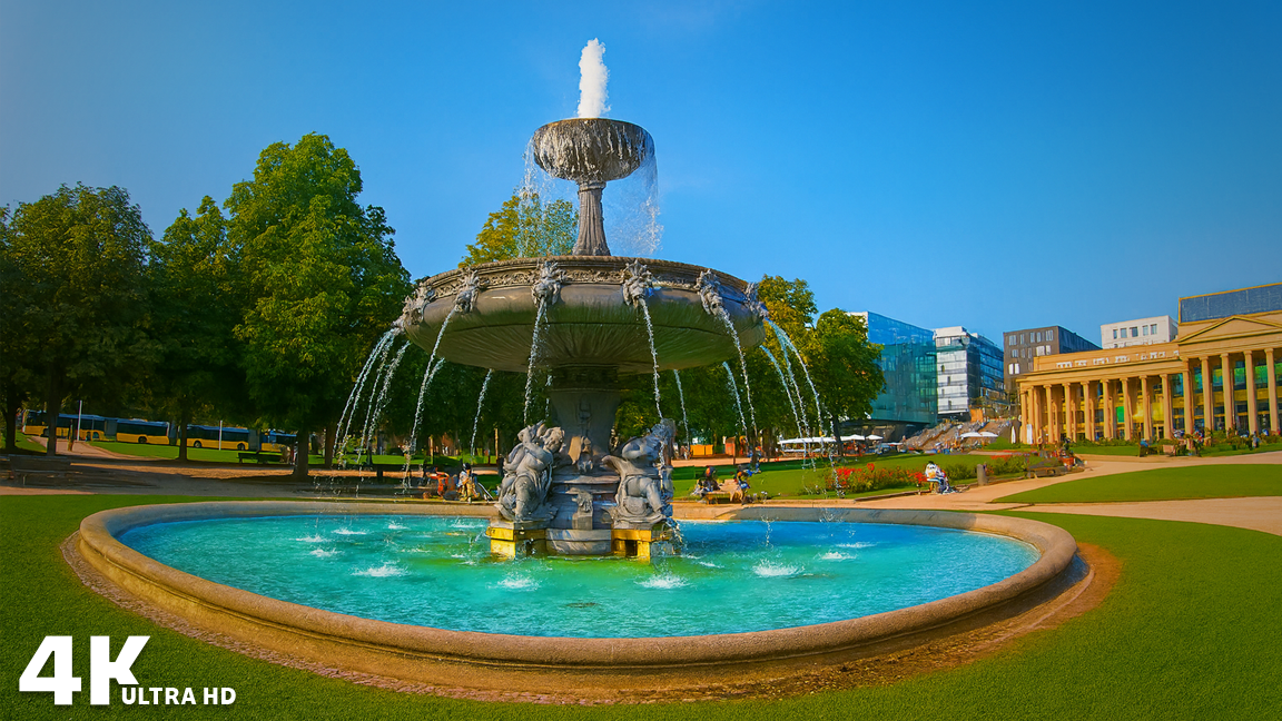 Stuttgart City Walk in Germany – Early Morning Scenes (4K)