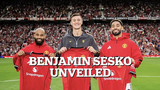 Benjamin Sesko is unveiled at Old Trafford as Man Utd's new signing