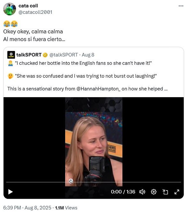 Spain goalkeeper Cata Coll hits back at England star Hannah Hampton's claim