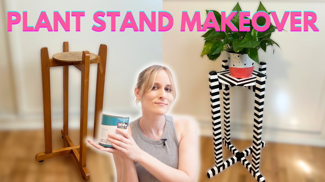 Turn a thrifted water cooler stand into a chic plant pedestal