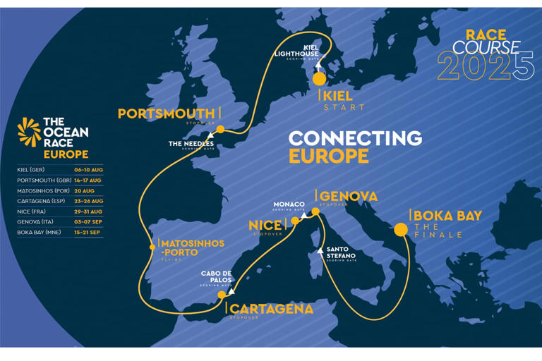 Cartographie et Classement en direct de The Ocean Race Europe 2025