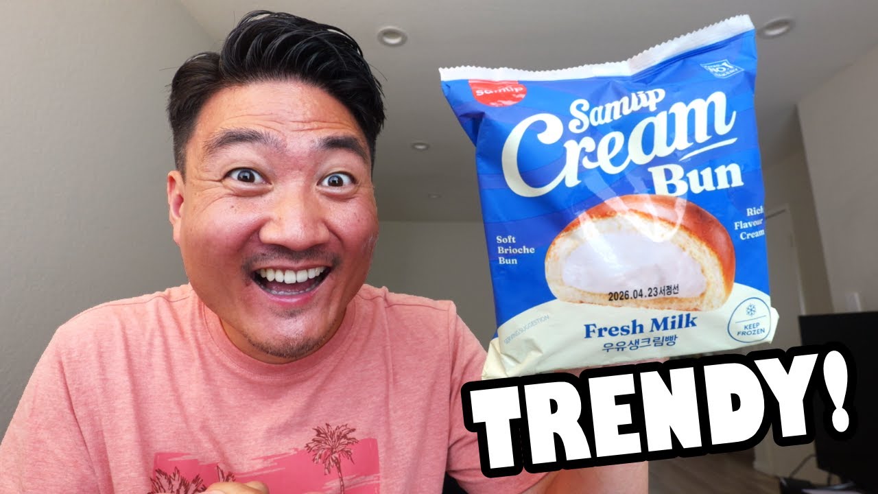 Trying the VIRAL Korean Dessert Samlip Milk Cream Bun!
