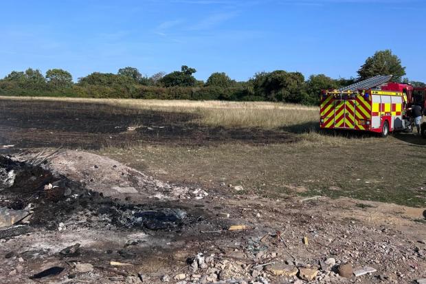 Oxfordshire firefighters battle 'rapid fire' spreading towards road