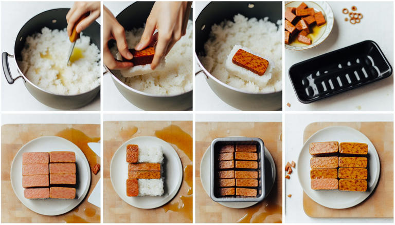 Vegan Spam Musubi with Tempeh and Marinated Tofu