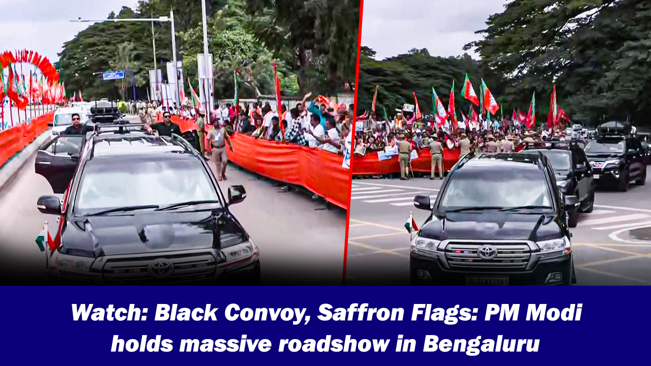 Black Convoy, Saffron Flags: PM Modi holds massive roadshow in Bengaluru