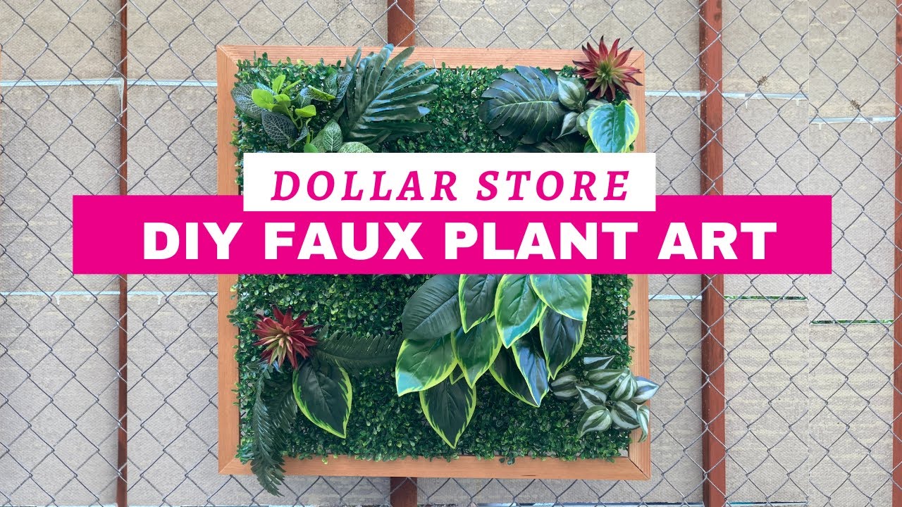Create a lush faux greenery wall using only dollar store finds