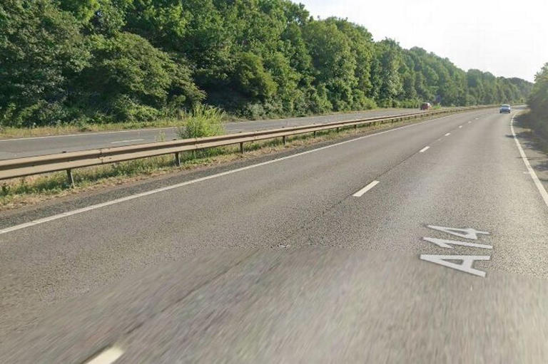 Car crashes into barriers along A14 on Cambridgeshire border