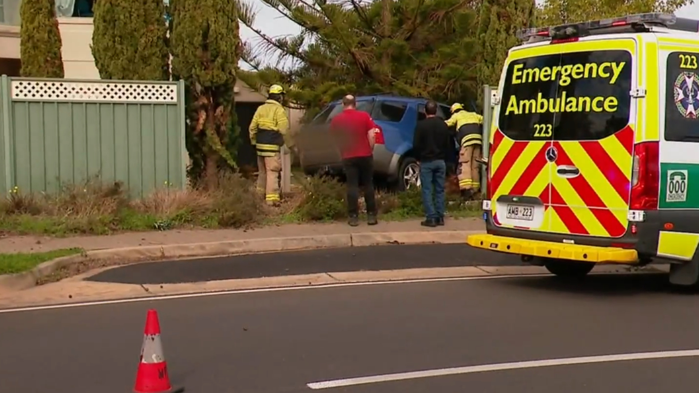 Out-of-control car smashes into yard where kids had been playing