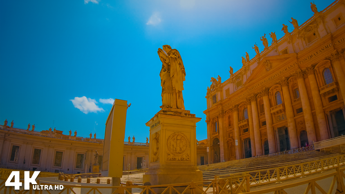 Balade sur la place Saint-Pierre au Vatican en 4K