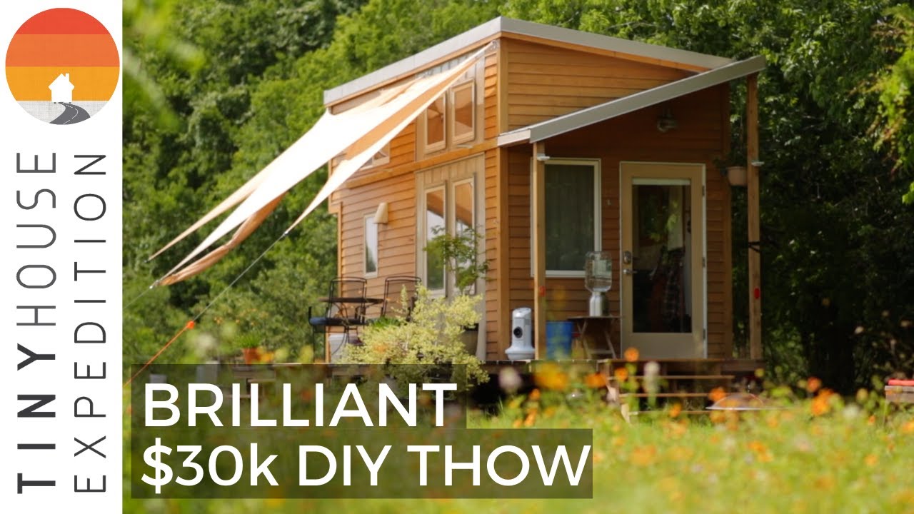 Couple's Brilliant DIY Tiny House with Home Office Space