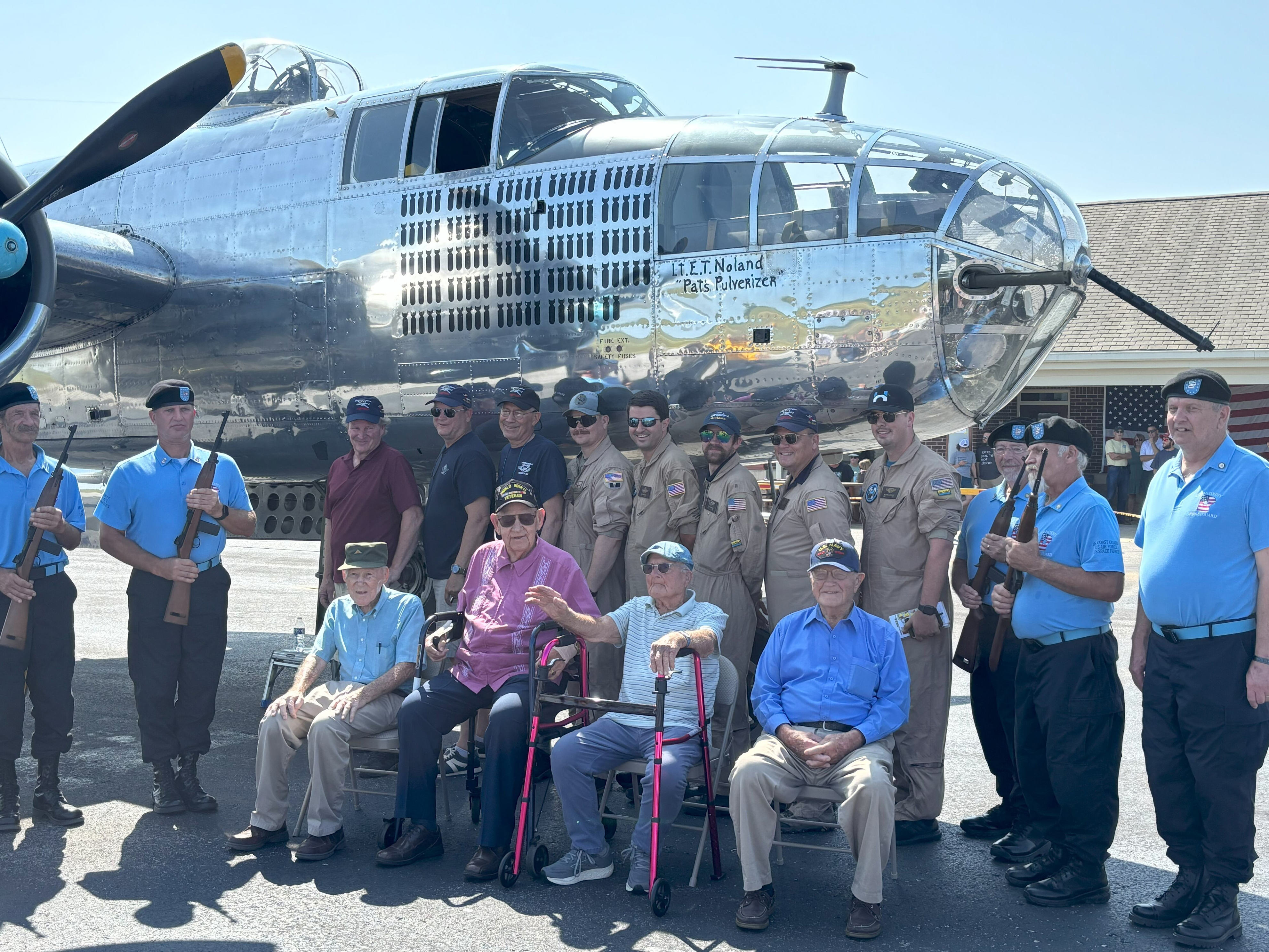 Local veterans take a free ride in a B-25 bomber